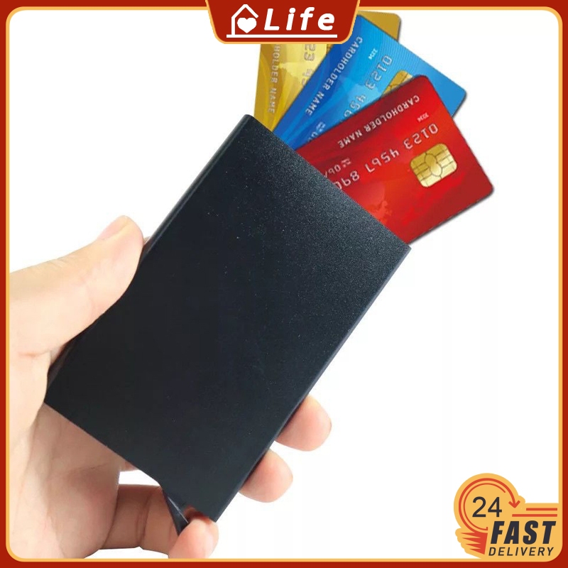 Aluminum Alloy Credit Card Box 6 Cards Automatic Clip Metal Multi Card ...