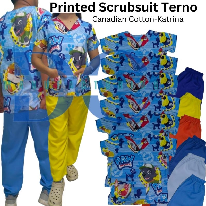 DC Printed Scrub Suit Terno for men and women/Canadian Cotton-Katrina ...