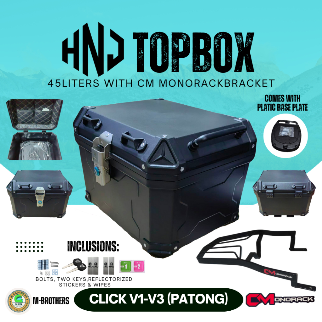 Set for Single & Dual Lock HNJ 45 Liters Hard Plastic Top Box ...