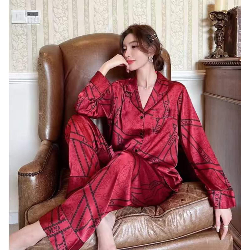 New Silk longsleeve sleepwear Terno pajama/Korean sleepwear set ...