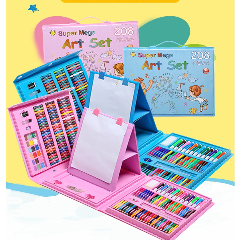 GAMI 208 Pcs Kids Super Mega Art Coloring Set, Crayons Oil Pastels ...