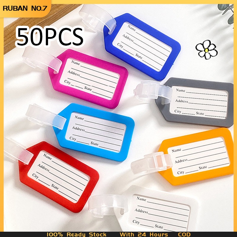 50pcs Suitcase Labels Air Craft Luggage Tags Plastic Travel Suitcase ...
