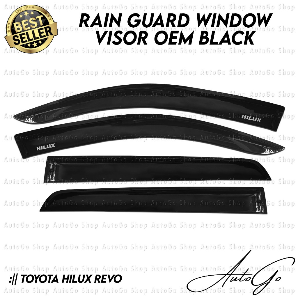 Toyota Hilux Revo 2016-2020 Rain Guard Window Visor Black | Shopee ...