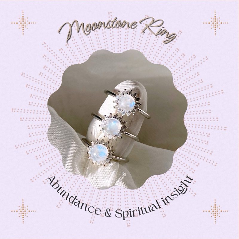Moonstone Ring with Flash | Adjustable | Shopee Philippines