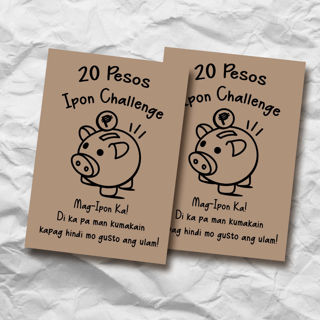 Ipon Challenge 20 Pesos Simple Money Savings Tracker and Planner Mini ...