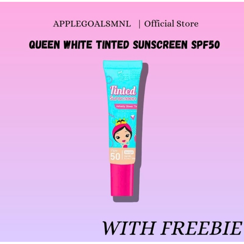 Queen White Tinted Sunscreen SPF50 Shade Adjusting Tinted Sunblock ...