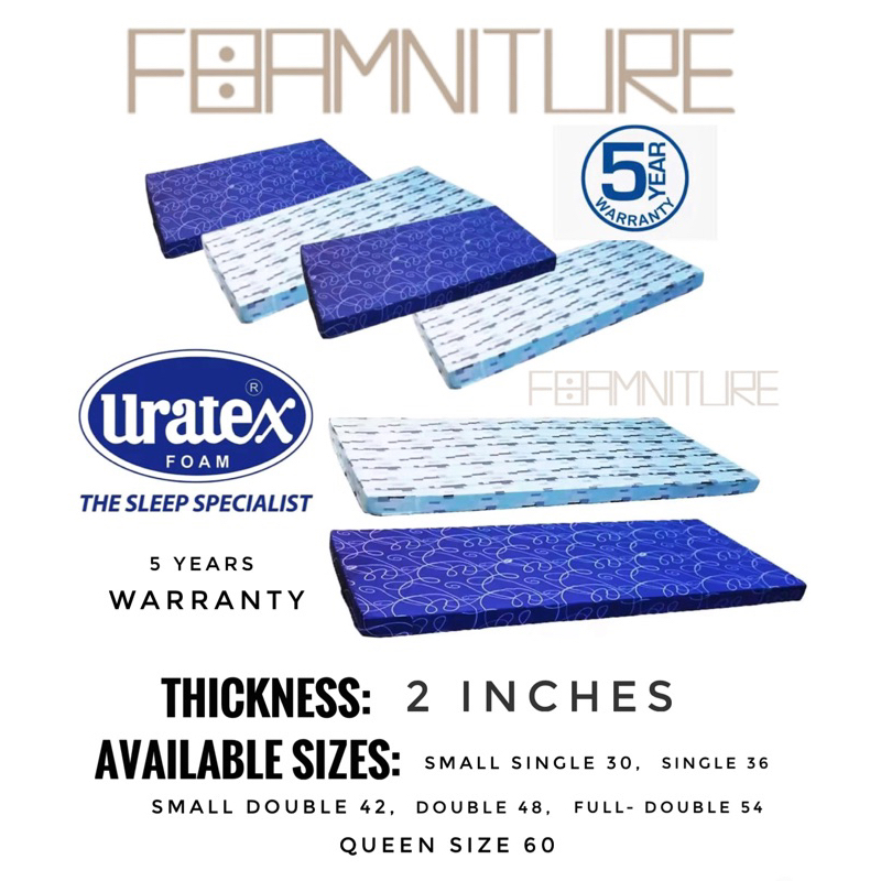 2 INCH THICK ORIGINAL URATEX BED FOAM W/ FREE COVER | Shopee Philippines