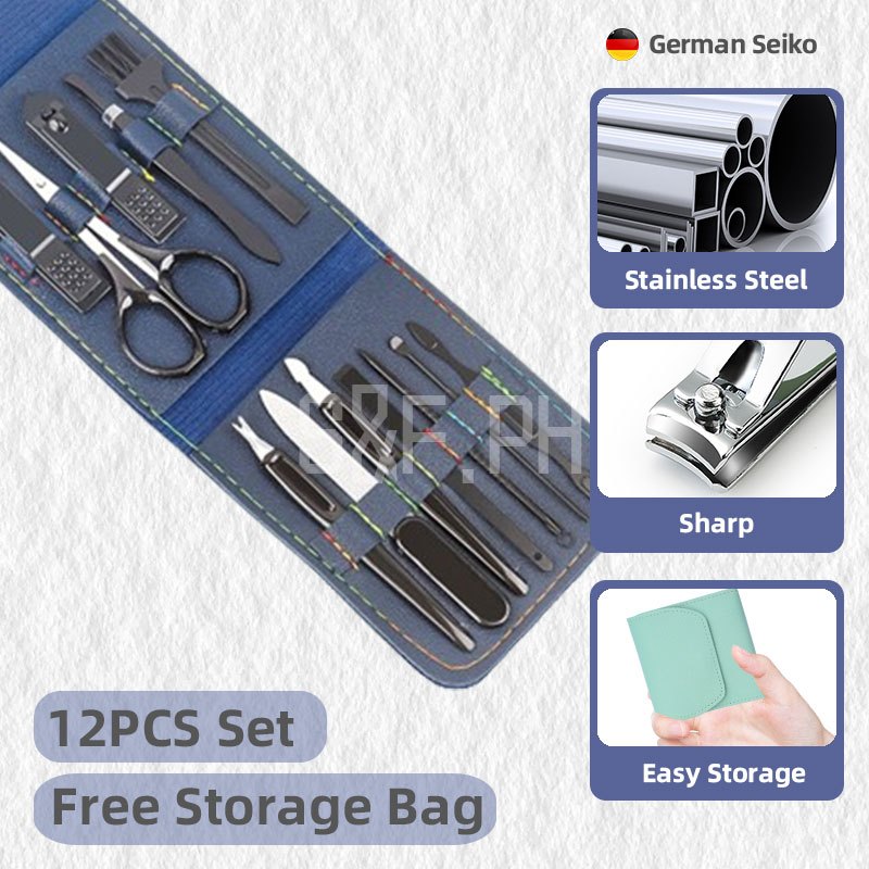 S&F 16/12PCS Manicure Set Cutics Care Tool Stainless Steel Professional ...
