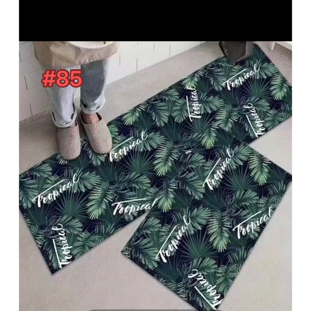 2 in 1 Kitchen Floor Mat Printed Long and Short Non-Slip Home Entrance ...