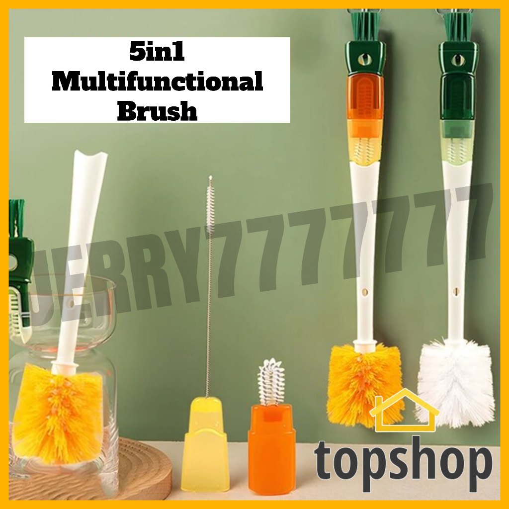 TOPSHOP 5in1 Bottle Cleaning Brush Set Multi-Functional Cleaner Tumbler ...