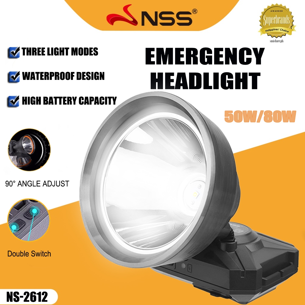 NSS Emergency Headlight 50W 80W Portable Adjust Headlamp Waterproof ...