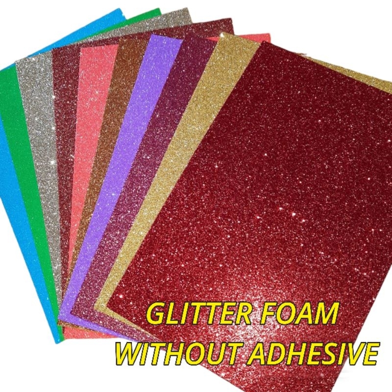 Glitter Foam Without Adhesive Assorted Color 10 Pcs Per Pack | Shopee ...