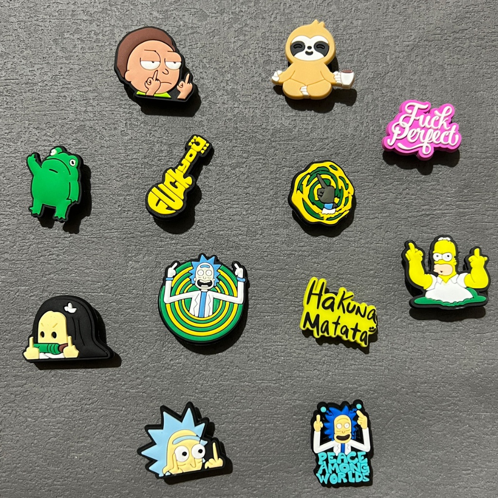 Shoe Charms for Crocs Sandals Jibbitz Decoration Funny Middle Finger ...