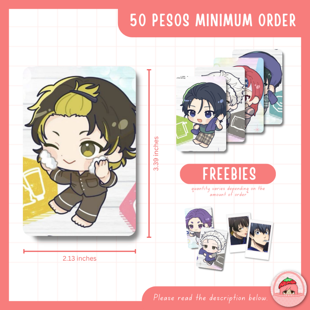 BLUE LOCK CHIBI IN PAJAMAS ANIME PC PHOTOCARD UNOFFICIAL FANMADE LOMO ...