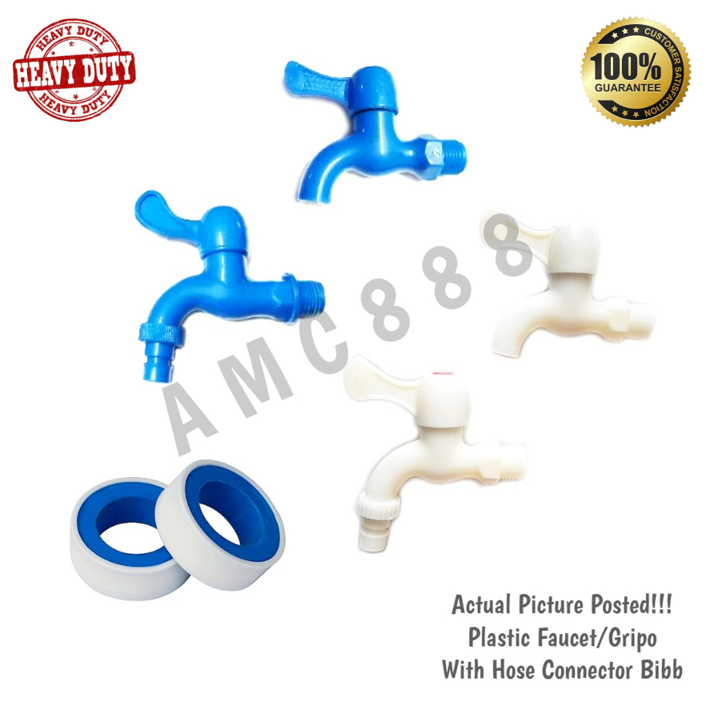 PLASTIC FAUCET/GRIPO with Hose Connector Bibb (PVC) | Shopee Philippines