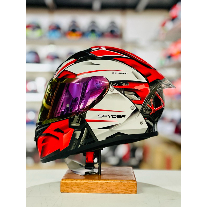 Spyder Phoenix + Strada Fullface Helmet w/ (Free Clear Visor) | Shopee ...