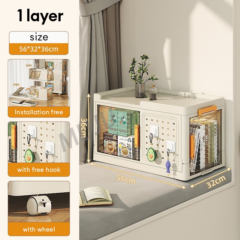 Folding Storage Cabinet With Hole Board Multilayer Storage Cabint Rack ...