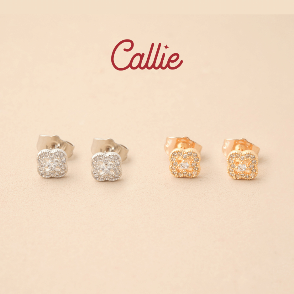 Callie 14k Gold Plated Sandra Clover Studs Shop Callie | Shopee Philippines