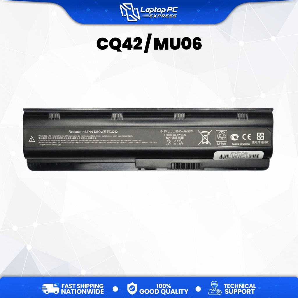 HP Laptop Battery CQ42 For MU06 MU09 HSTNN-CBOW 10.8V 5200mAh | Shopee ...