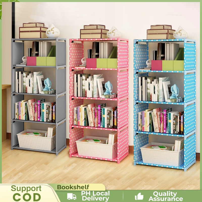 LOOGU 1/2/3 Row BookShelf Kid Toy Storage Rack DIY Multi Function ...