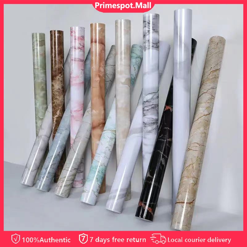 Marble Wallpaper Paper Waterproof Oil-proof Wall Stickers PVC Self Adhesive Sticker Home Decor ...