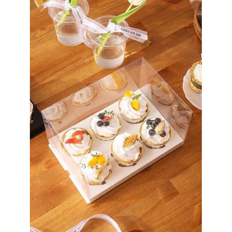 10 pcs acetate cake box acetate solo cupcake box muffin box | Shopee ...