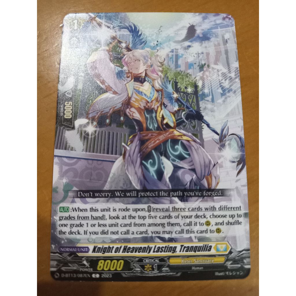 CFV Knight of Heavenly Lasting Tranquilia (Errata) D-BT13 Cardfight Vanguard English Keter ...