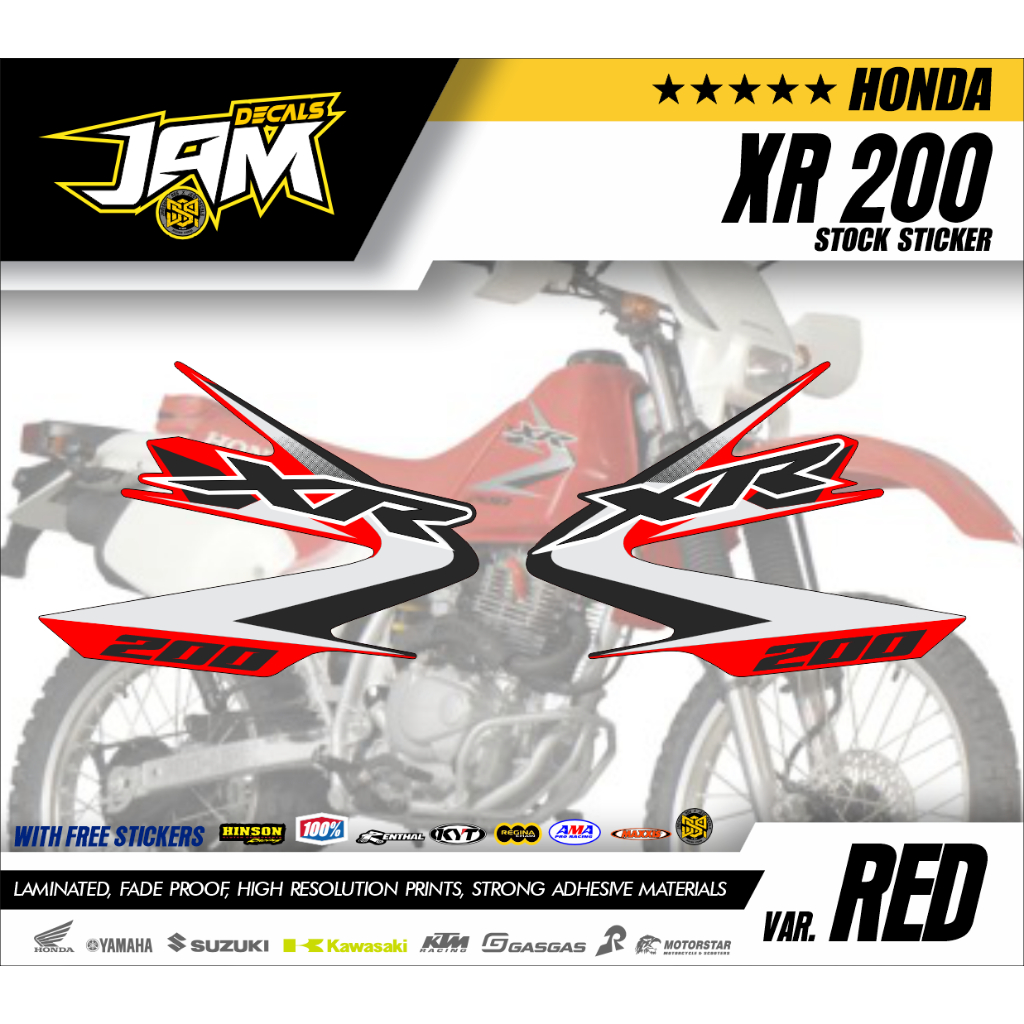 Honda XR 200 Stock Decals | Shopee Philippines
