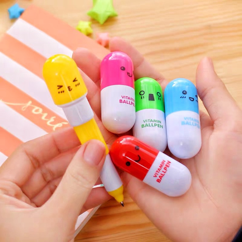 Creative Cute Fold Pen Pills Capsule ballpen Shaped school supply ...