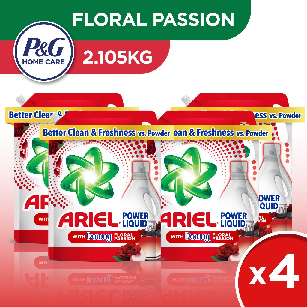 Ariel Liquid Detergent Floral Passion Sunrise Fresh Lavender Bundle 2.105KG -2.16KG Refill x 4 ...