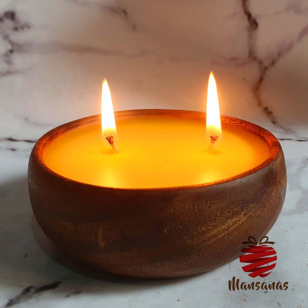 Mansanas Calabash Beeswax Candle Double Wicks Up to 50hrs Burn Time ...