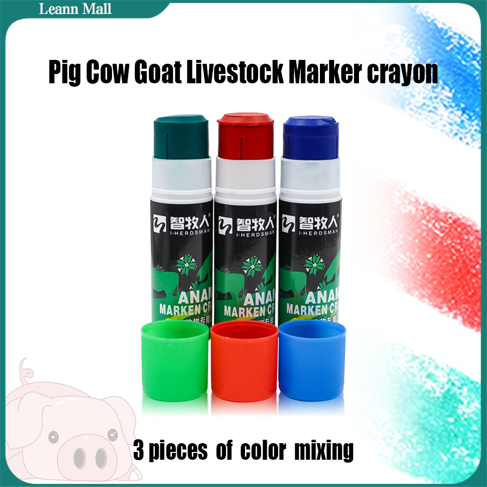 3Pcs Mixed Color Animal Identification Crayon Pig Marker Crayon (Red ...