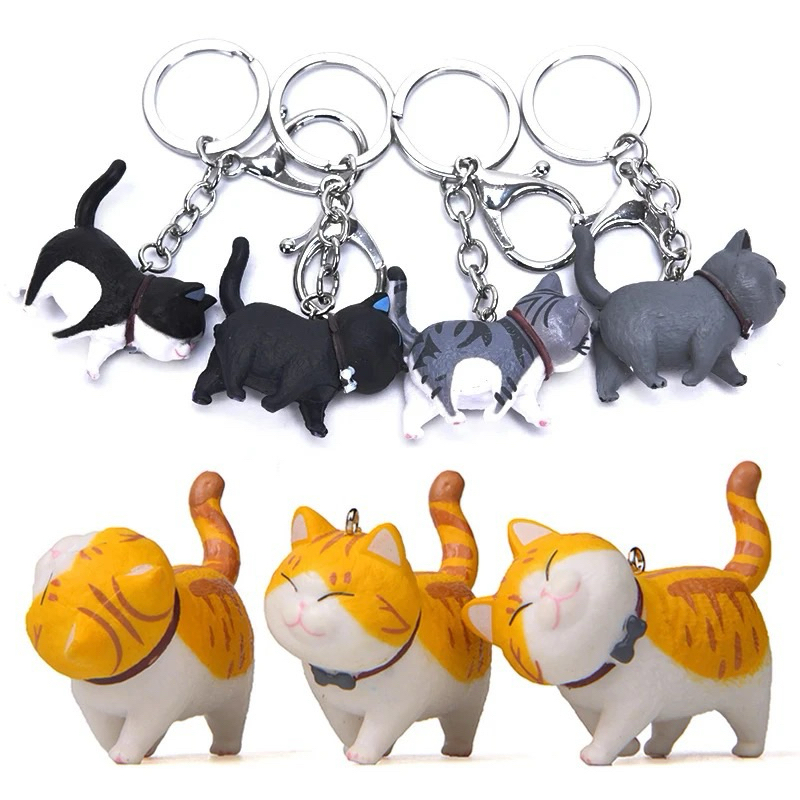 Elegant and Realistic Cat Keychain: Compact, cute, and irresistible ...