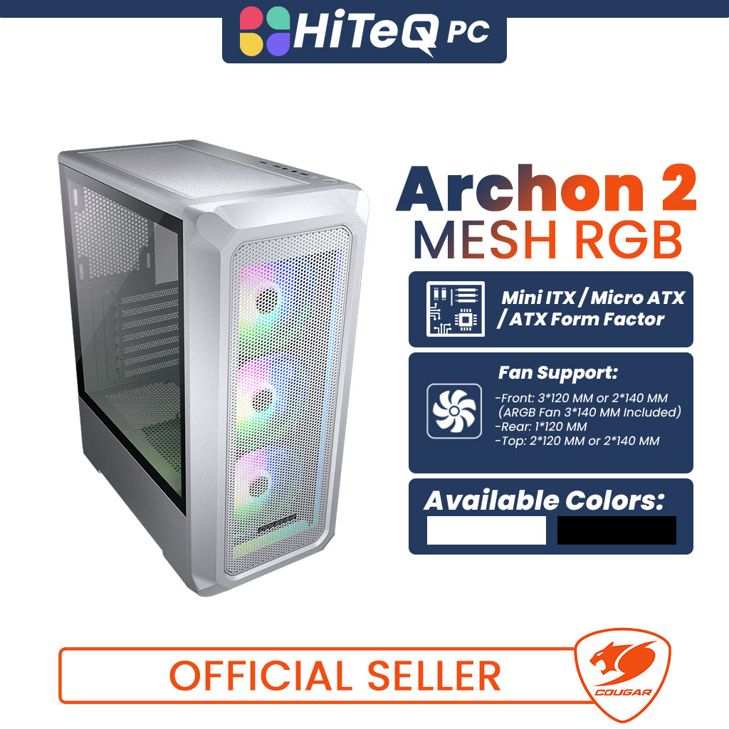 HiteqPC | COUGAR ARCHON 2 MESH RGB Mid-Tower Gaming Case | Shopee ...