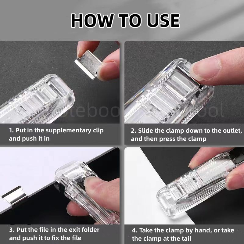 Portable Push Clamp Paper Binder Exam Paper Finishing Clip Reusable ...