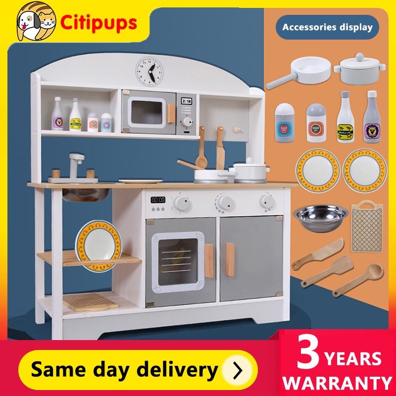 Children's wooden Japanese kitchen dress up game cooking set 1-8 years ...