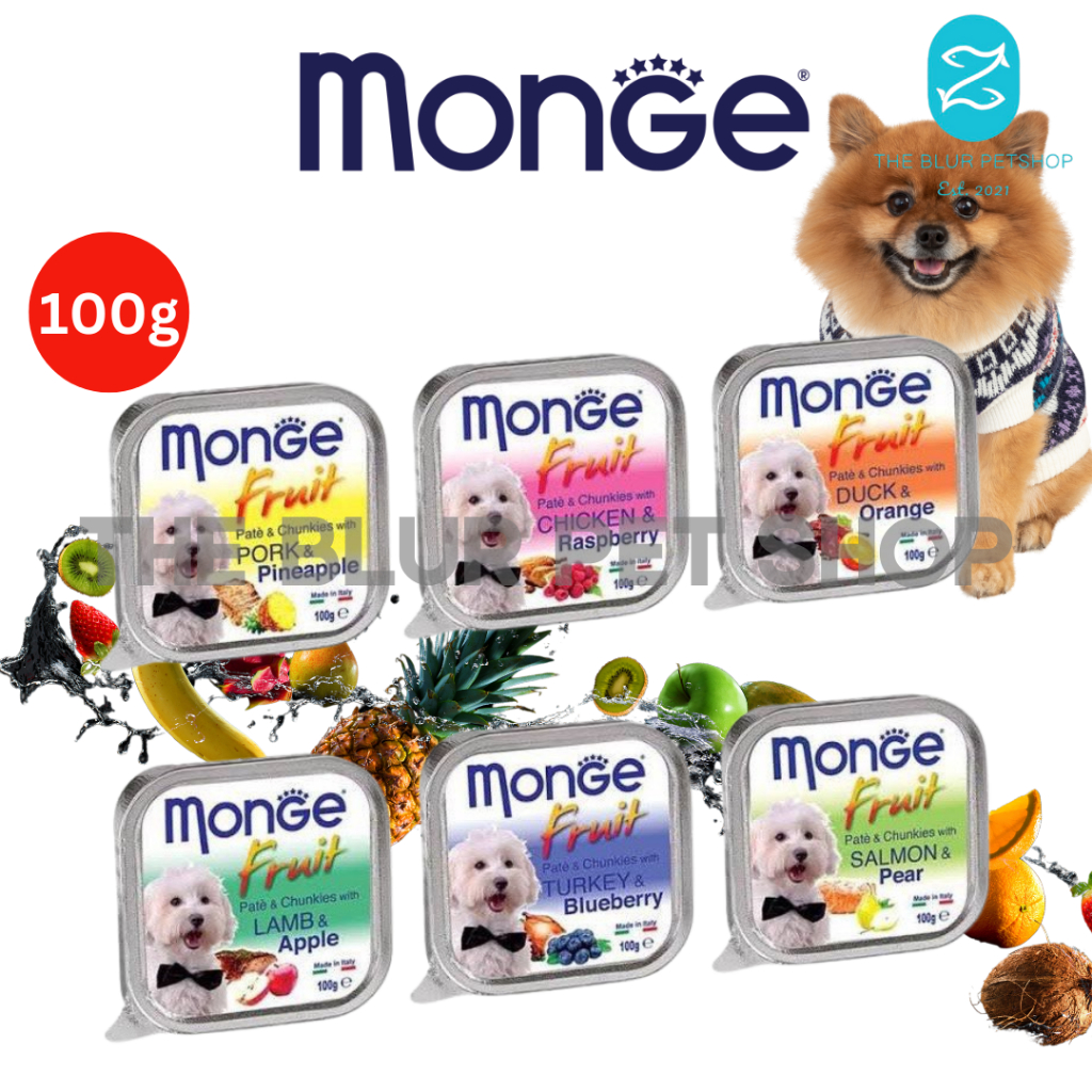 100g Monge Fresh Monge Fruit Pate All Stages Adult Puppy Wet Dog Dogs ...