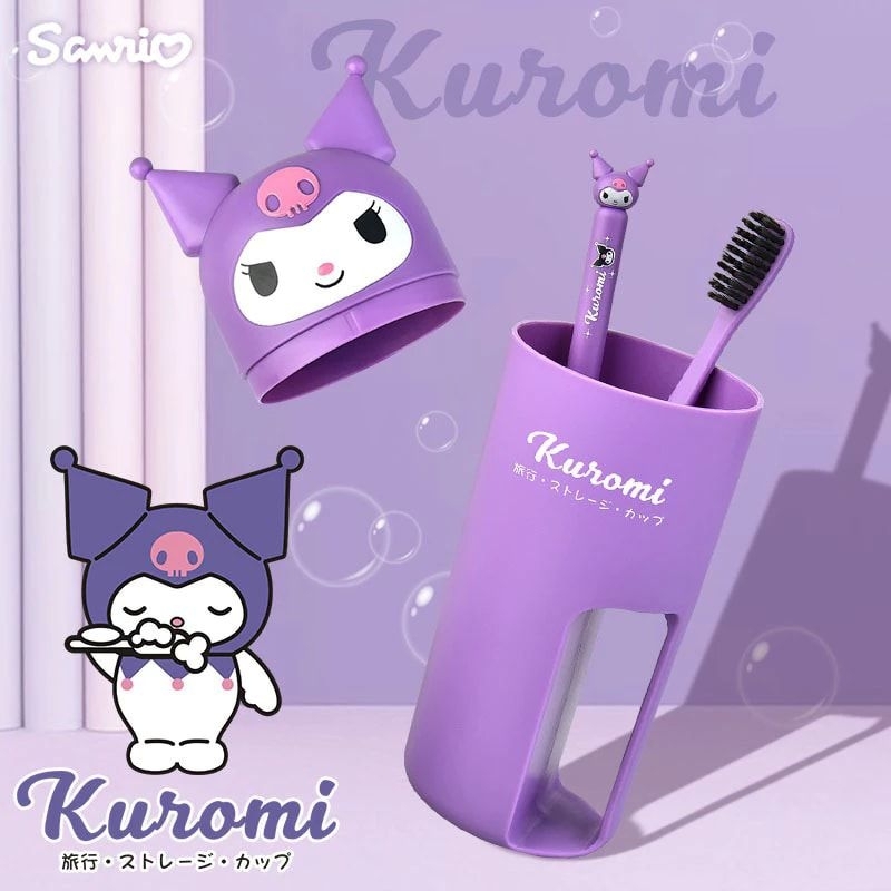 Sanrio Character Toothbrush Set with Case Travel Set Soft Bristle Hello ...