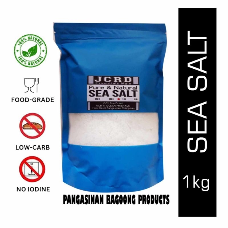 Natural Sea Salt ( Food-Grade/ Non-Iodized/ No-Iodine ) 1KG | Shopee ...