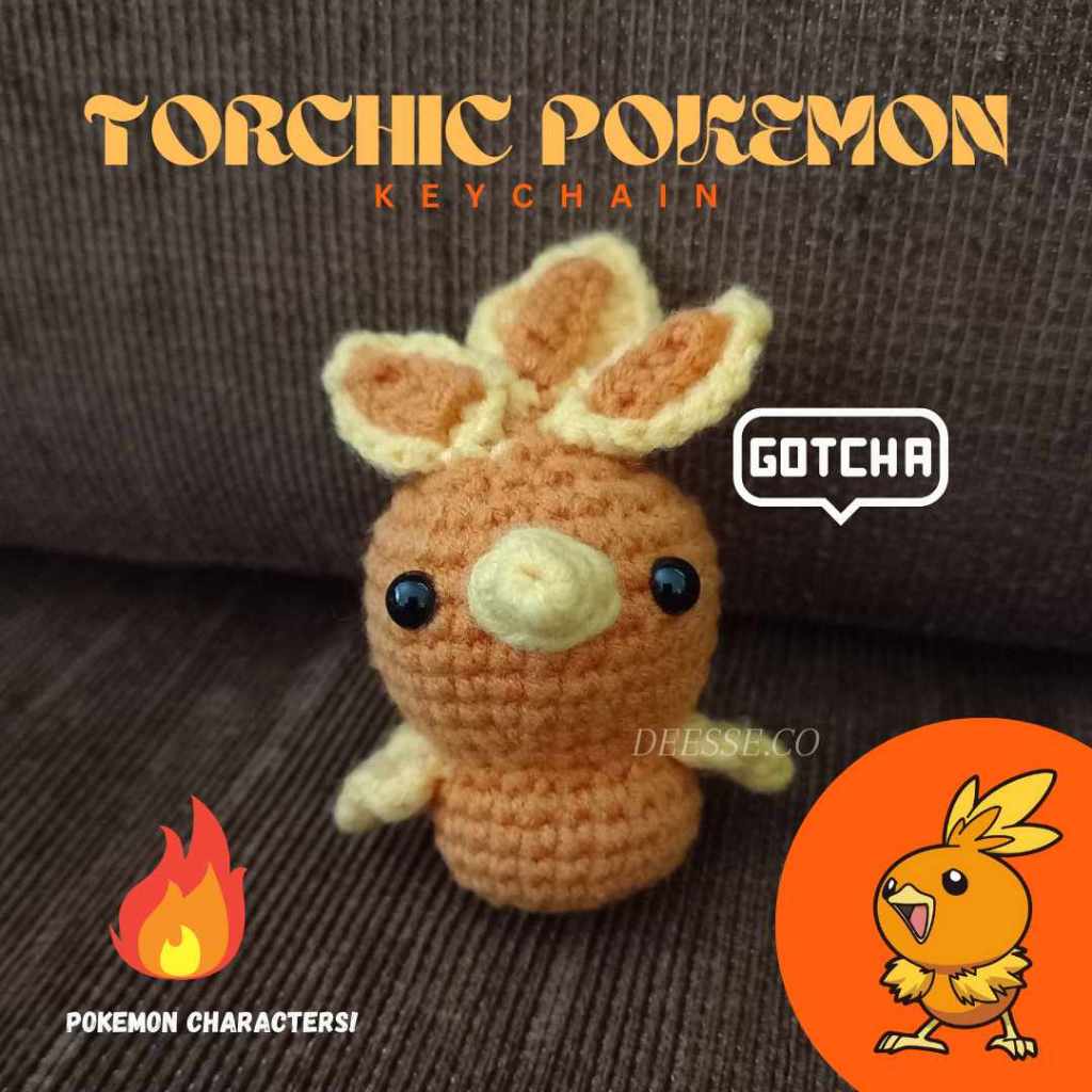 Handcrafted Crochet Torchic Keychain (PRE-ORDER) | Shopee Philippines
