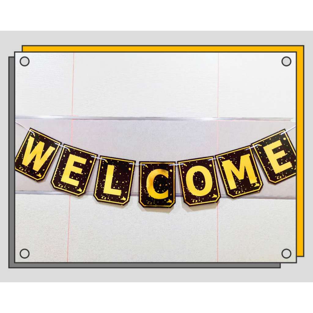 INS gilding WELCOME gold letters conjoined party decoration Paper ...