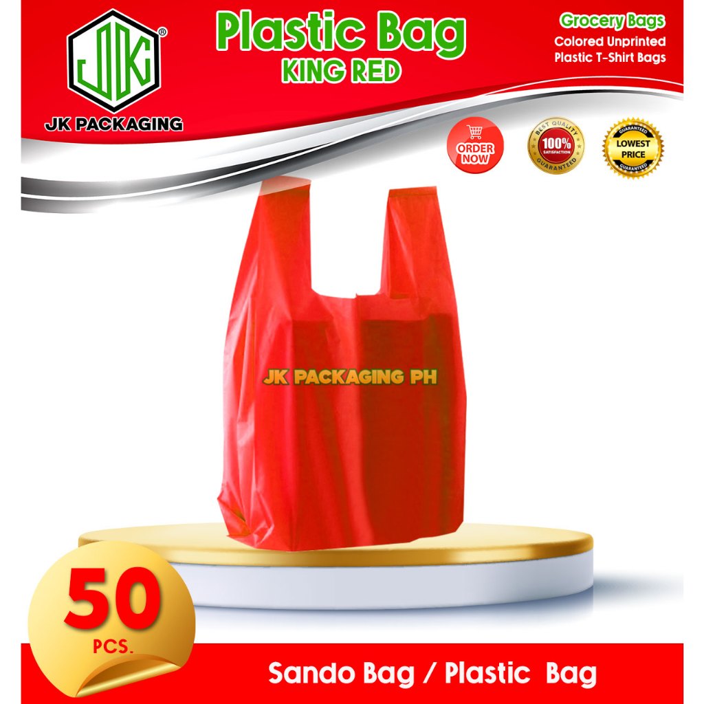 Plastic Sando Bag ( RED ) [ 45 PCS. per pack ] | Shopee Philippines