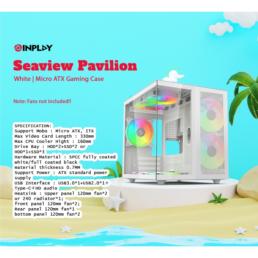 Inplay Seaview Pavilion Micro ATX Gaming Pc Case | Shopee Philippines