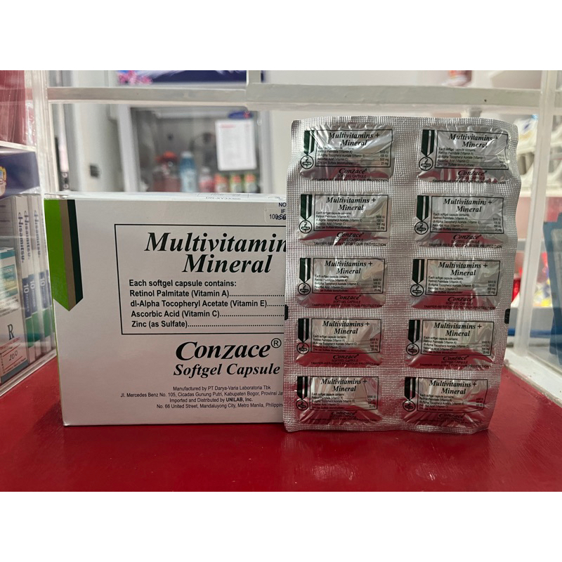 Conzace multivitamins mineral capsule 1pc | Shopee Philippines