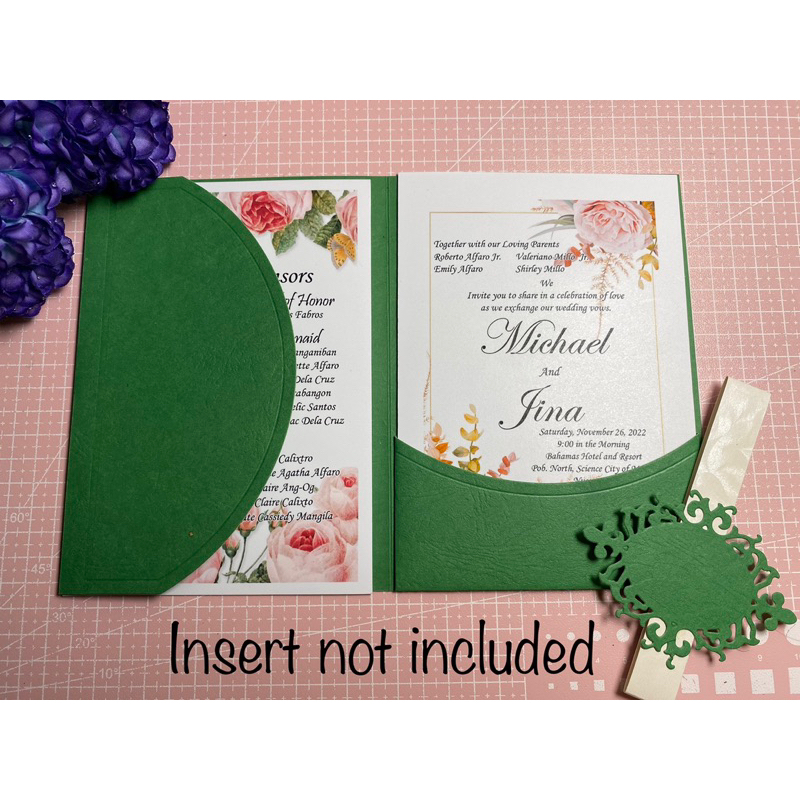 New!! 5x7inches invitation card, Envelope 2 trifold design for wedding ...