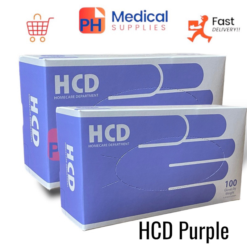 HCD Purple Nitrile Powder Free Examination Gloves | 100 pcs |1 Box ...