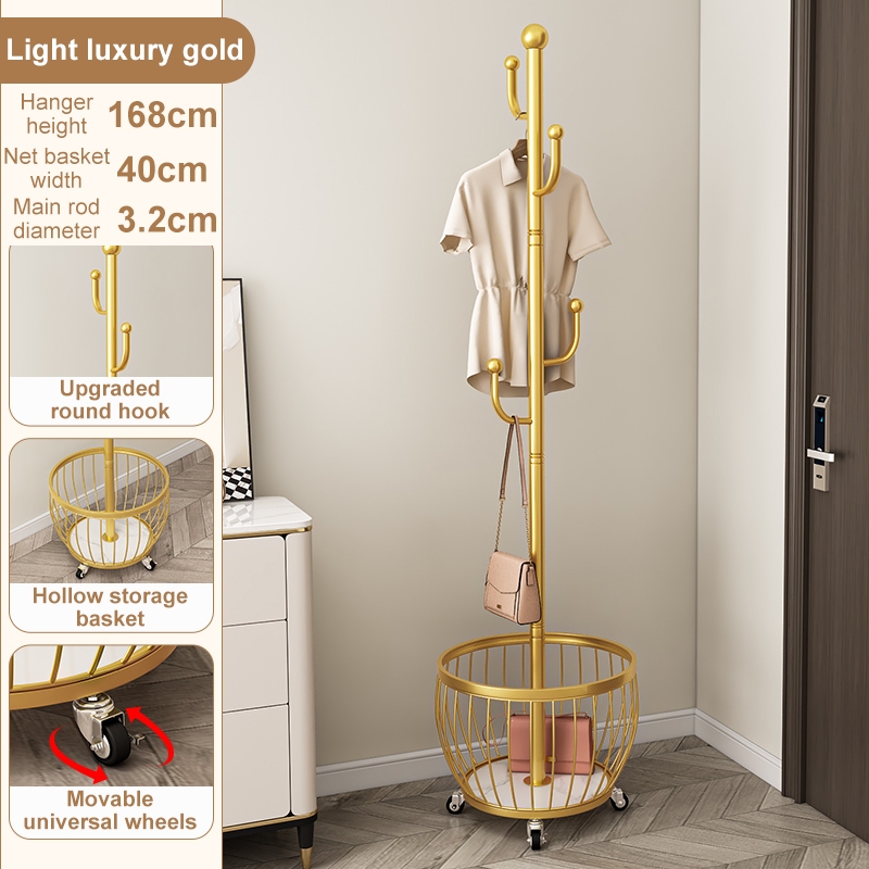 Metal Coat Rack Sabitan ng damit Bedroom Clothes Hanger Rack Bag Rack ...