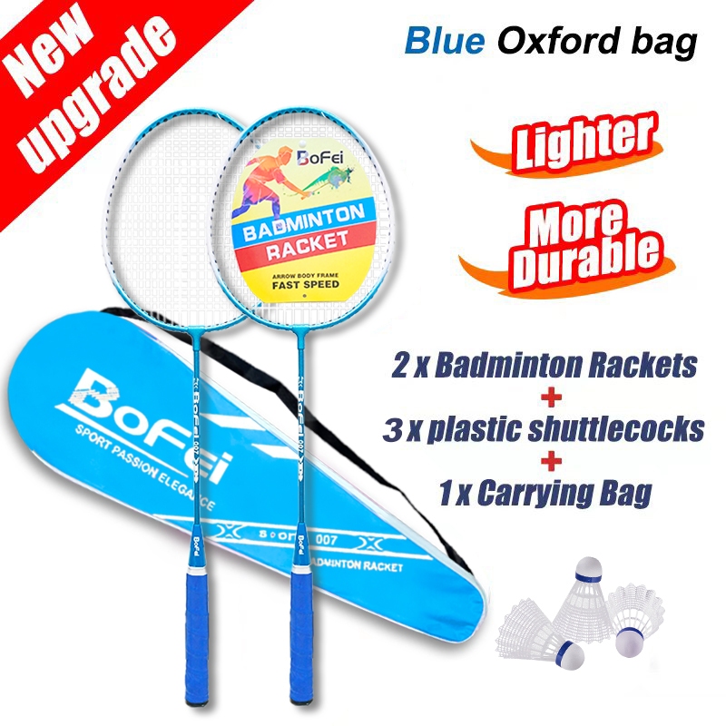 Bofei Badminton Set with 3pcs Shuttlecocks Badminton Rackets for ...