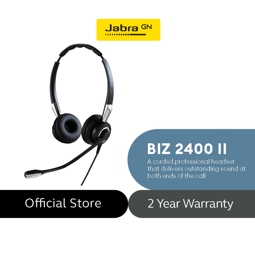 Jabra Biz 2400 II MS Duo USB-A Bluetooth Headset with Noise Cancelling ...
