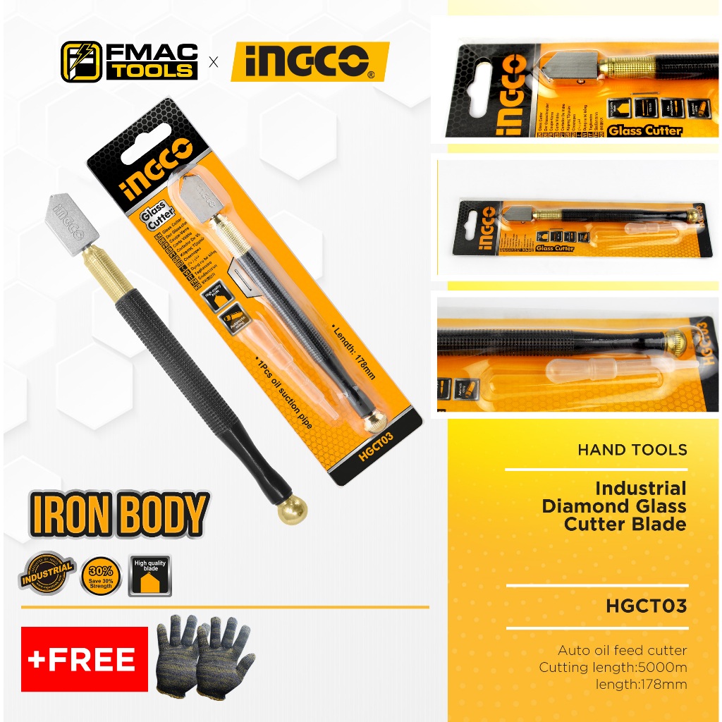 INGCO Diamond Glass Cutter Blade HGCT03 + FREEBIES FMAC TOOLS | Shopee ...